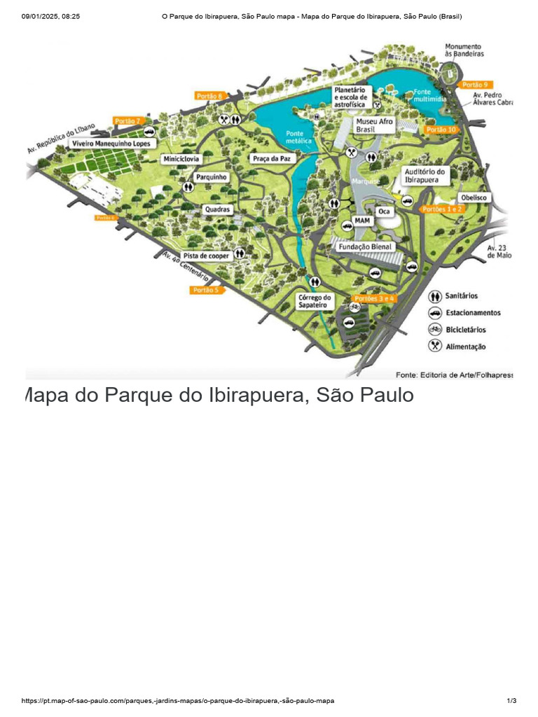 Mapa Oficial do Parque Ibirapuera | PDF