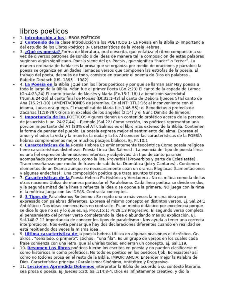 Libros Poeticos | PDF | Poesía | Libro de trabajo