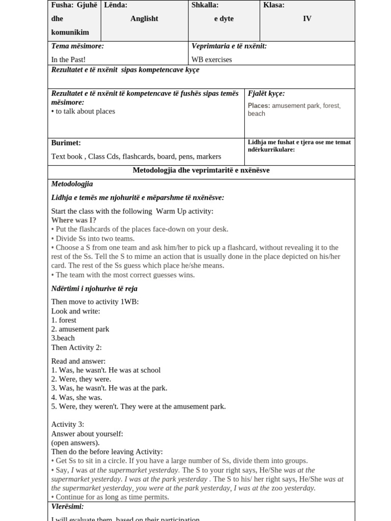 Lesson Plan No 2 | PDF