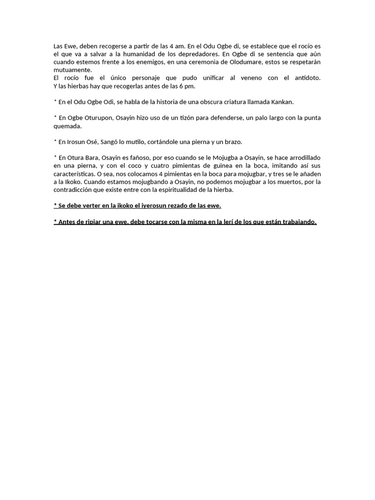 Preparación de Ewe y Ritual Ikoko | PDF | Religiones religiosas ...