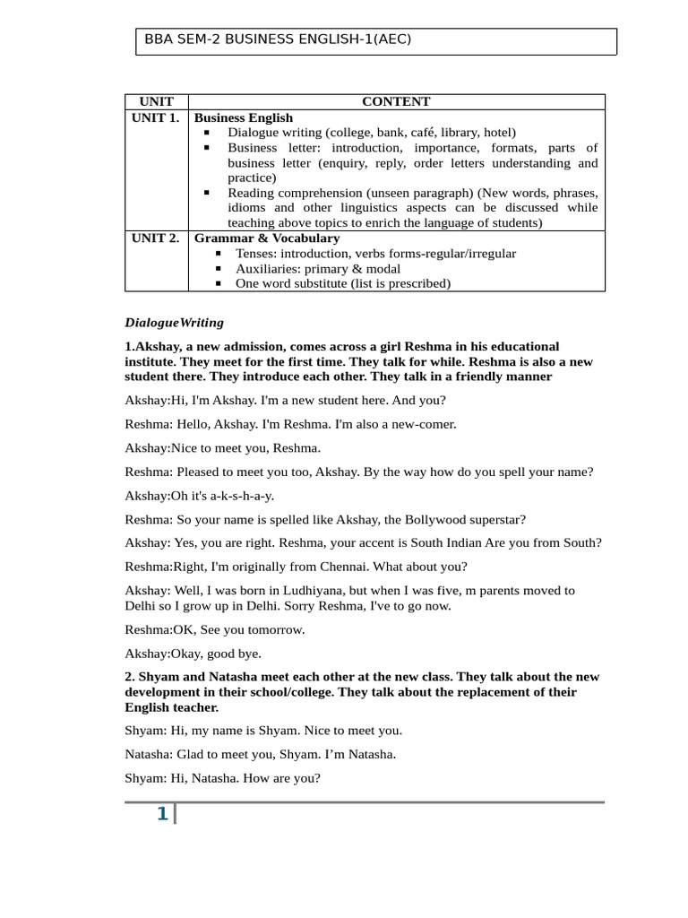 BBA_SEM-2_AEC | PDF | Perfect (Grammar) | Verb