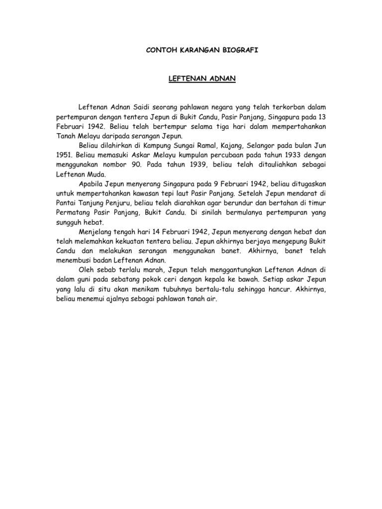 Contoh Karangan Biografi Pdf