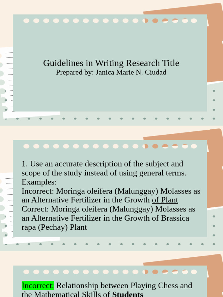 Research Title Writing Guidelines | PDF | Linguistic Typology | Syntax