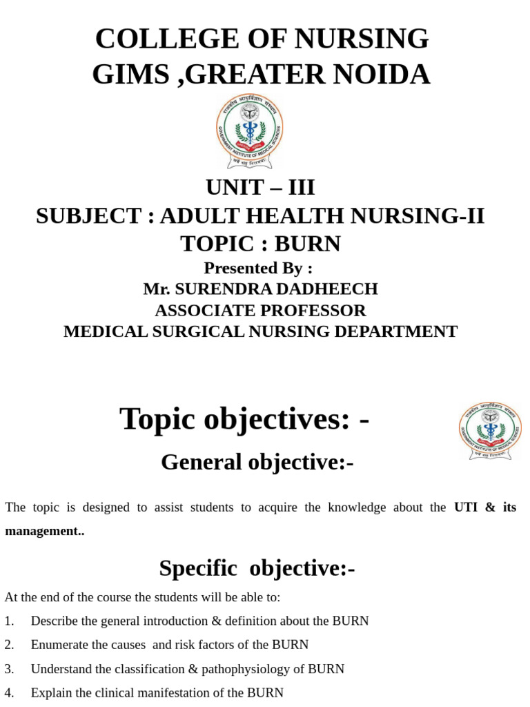 Ahn-II (Unit- IV) Topic- Burnn | PDF