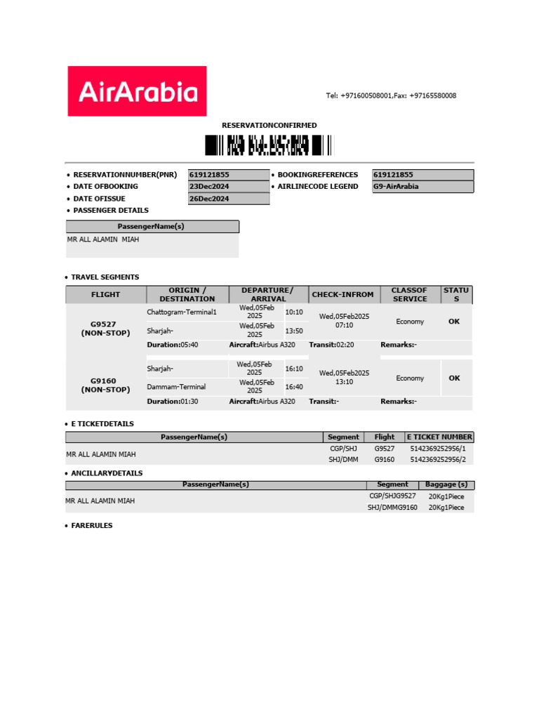 G9 CGP DMM 05 FEB - MR ALL ALAMIN MIAH | PDF | Aviation | Aircraft