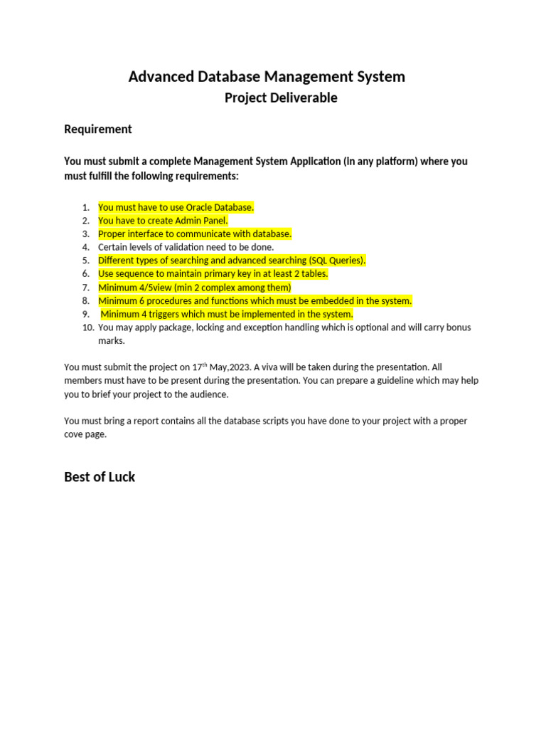 ADBMS_FinalProjectDeliverableSpring2022-23 (1) | PDF