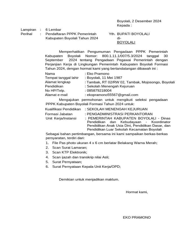 Surat Lamaran-1 | PDF