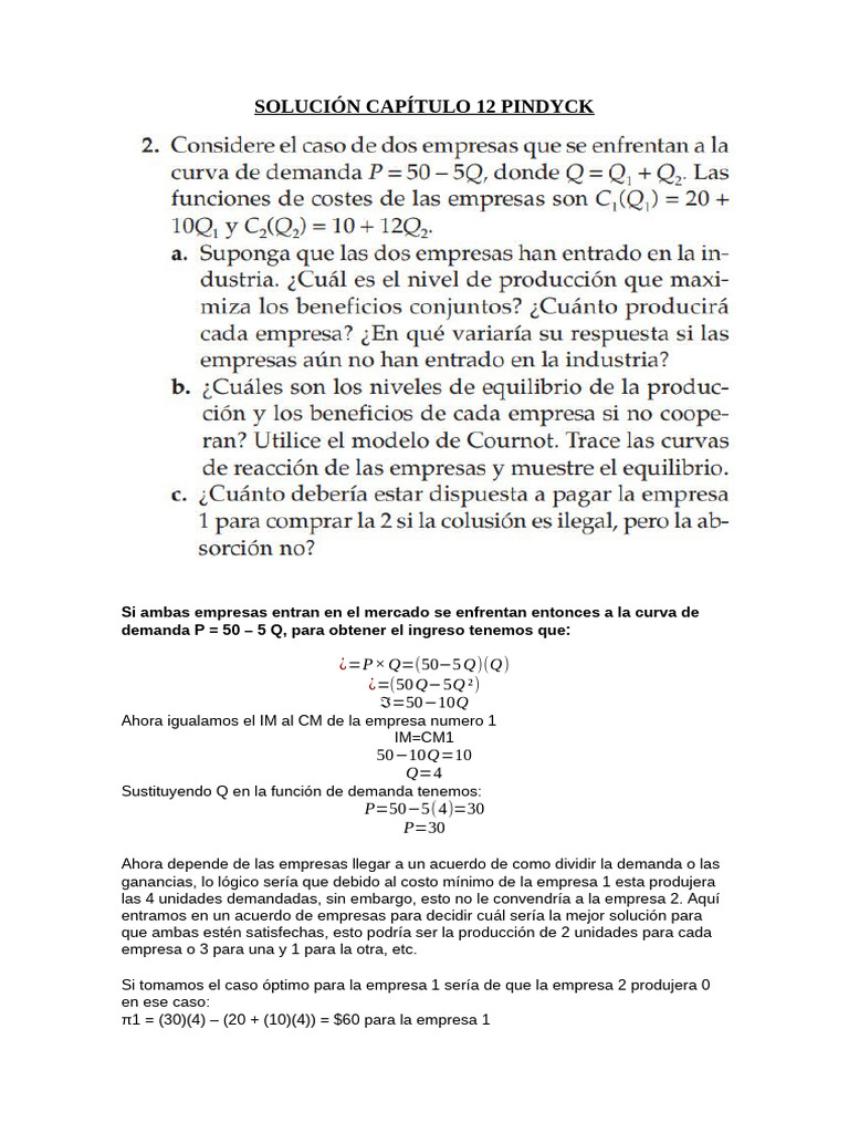 Ejercicios Capitulo 12 | PDF | Oferta y demanda | Precios