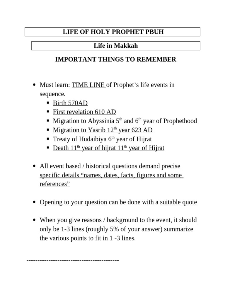 REVISION P1 Q 3,4 | PDF | Prophets And Messengers In Islam | Muhammad