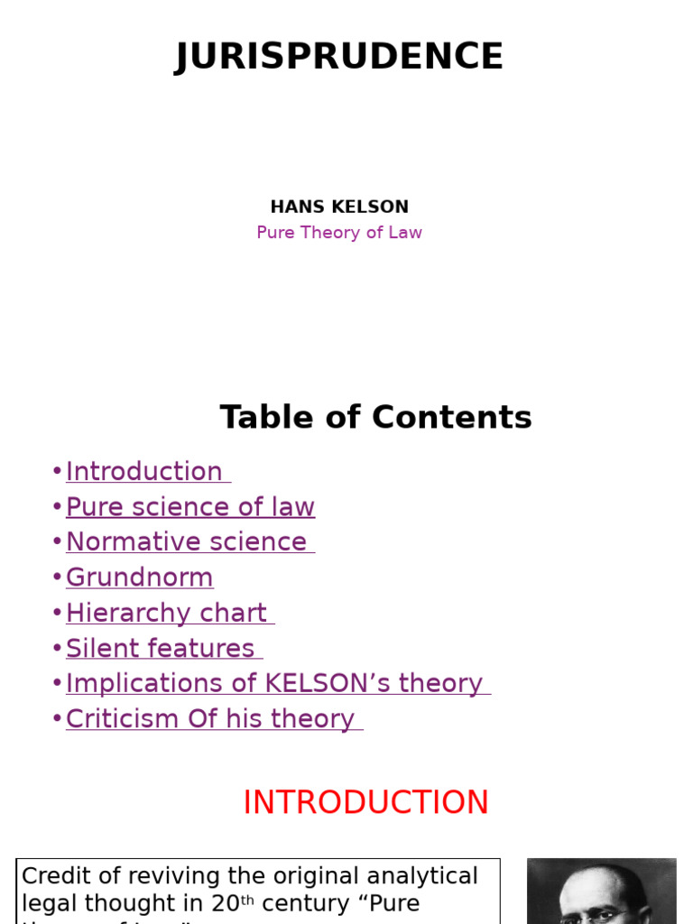 Hans Kelson's Pure Theory of Law | PDF | Jurisprudence | Liberal Arts ...