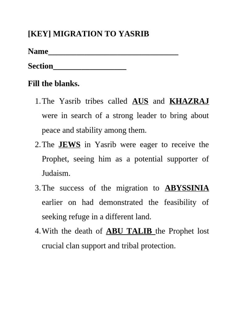 Migration of Prophet Muhammad to Yasrib | PDF