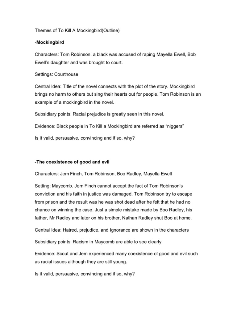 Themes of To Kill A Mockingbird | PDF