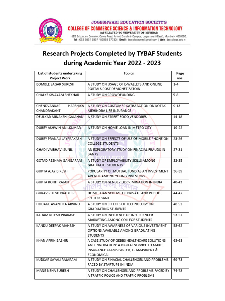 DVV 1.3.2 - 1A Project Work TYBAF | PDF