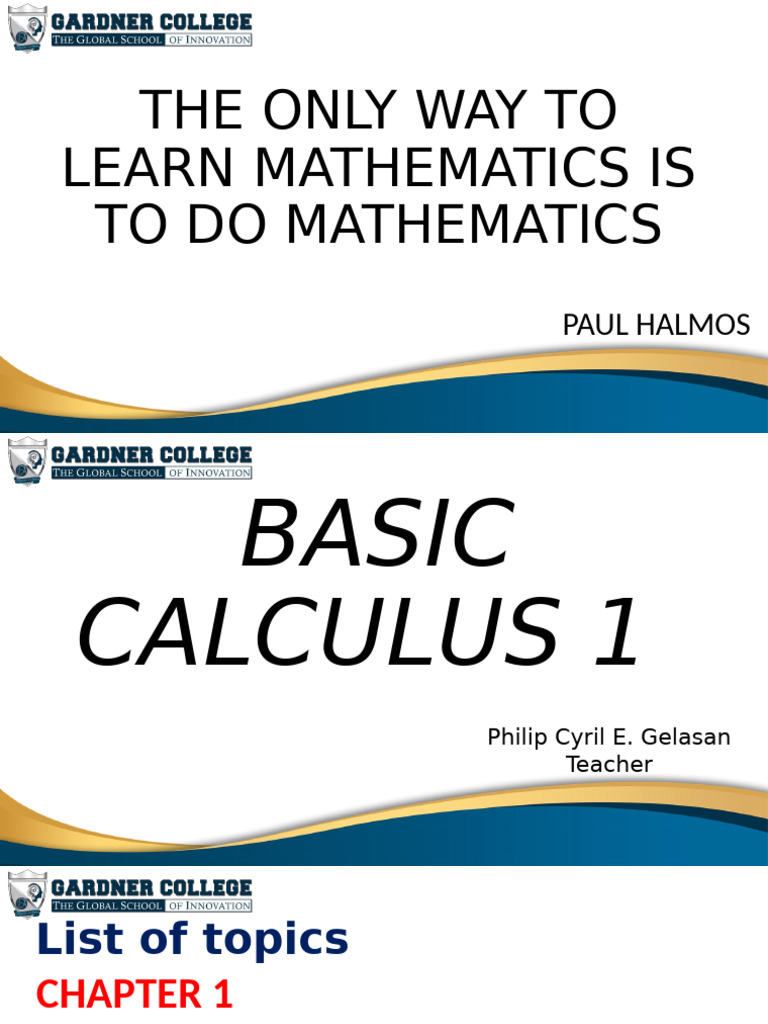 Basic Calculus Intro Limits and Theorems | PDF | Function (Mathematics) | Derivative