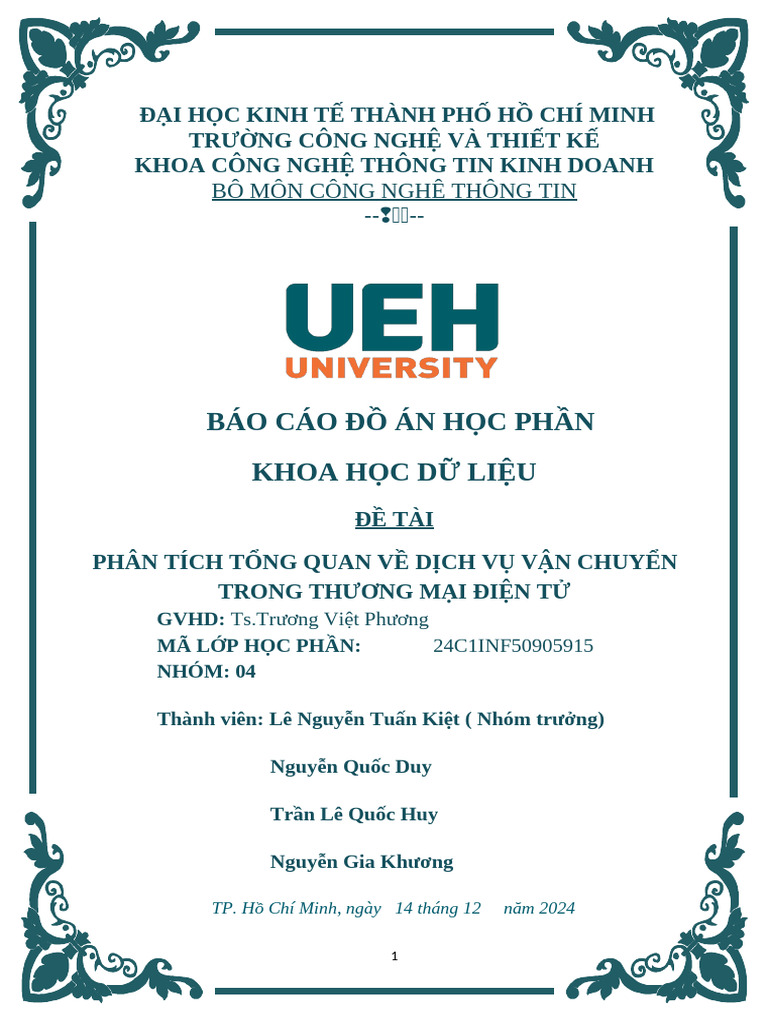 Nhóm 4-Tiểu Luận KHDL | PDF