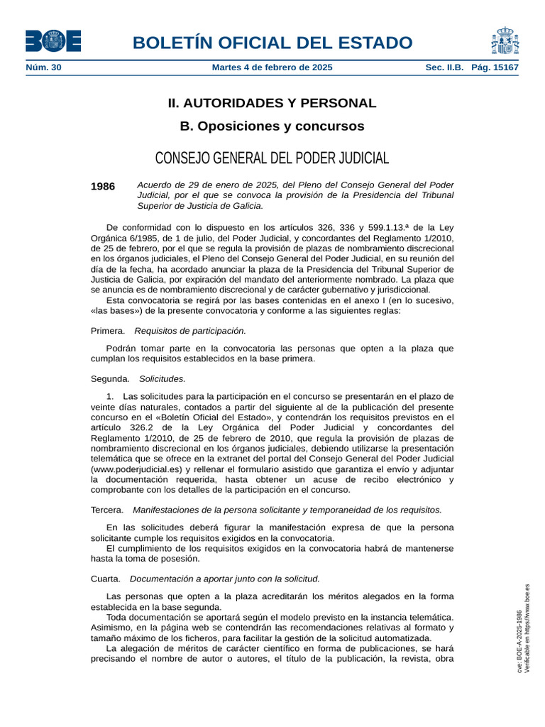 Boe A 2025 1986 | PDF | Abogado | Judicaturas