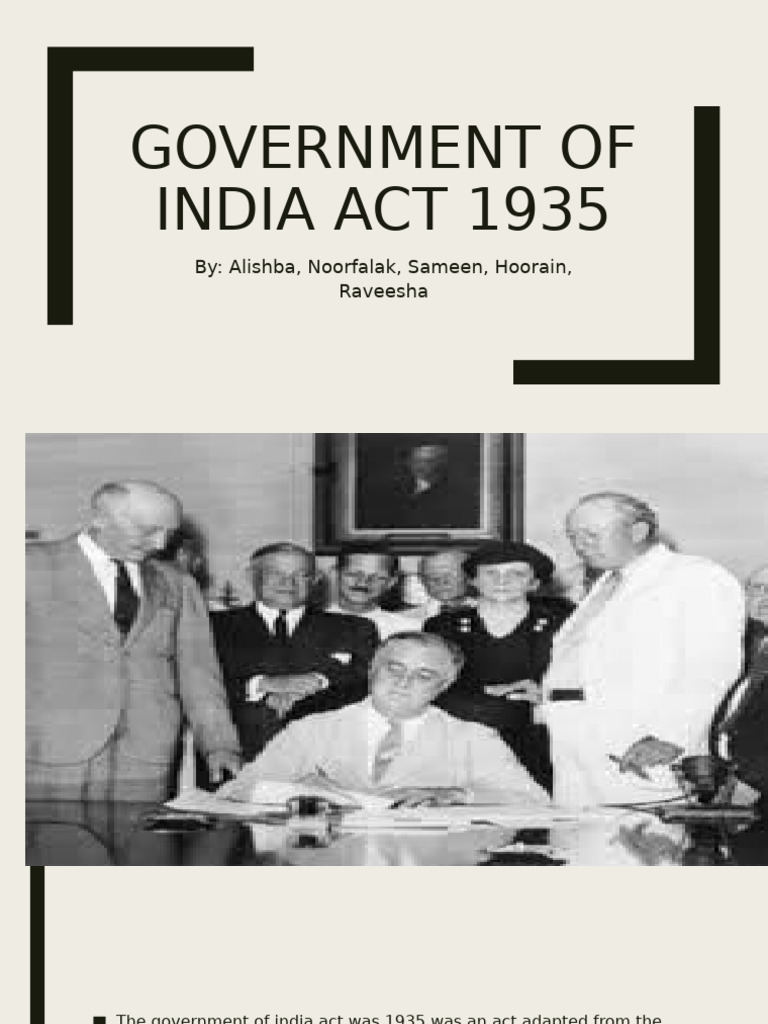 Overview of the Government of India Act 1935 | PDF