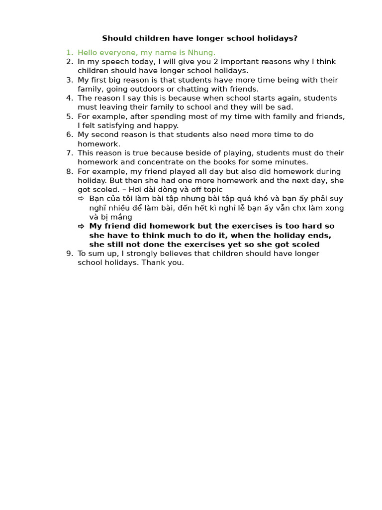 Benefits of Longer School Holidays | PDF
