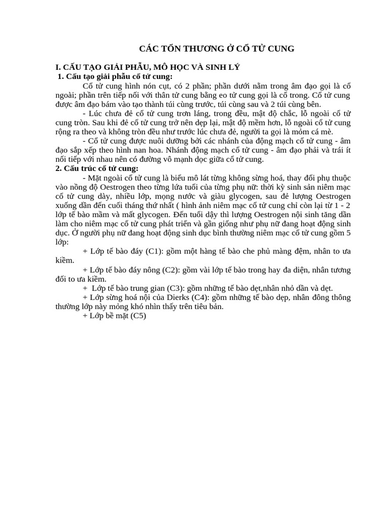 Cac Ton Thuong o Co Tu Cung | PDF