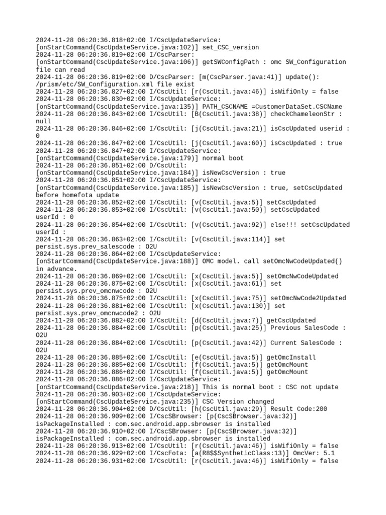 Home Fota Update Log | PDF | Telecommunications | Computer Science