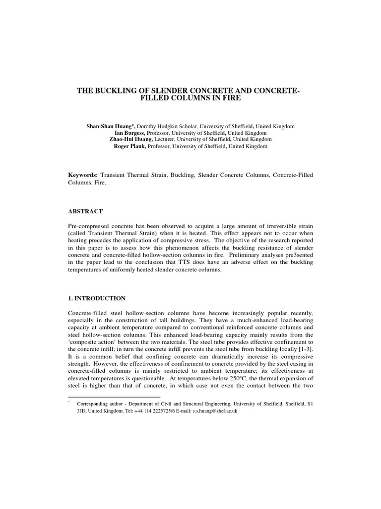 The Buckling of Slender Concrete and Con | PDF | Buckling | Deformation ...
