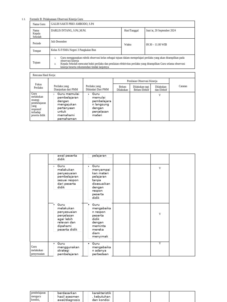Formulir B GALIH | PDF