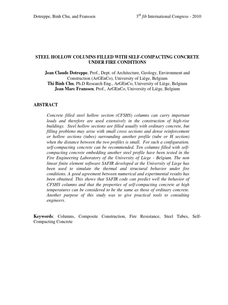 Steel Hollow Columns Filled With Self Co (1) | PDF | Deformation ... Steel Hollow Columns Filled With Self Co (1) | PDF | Deformation ...