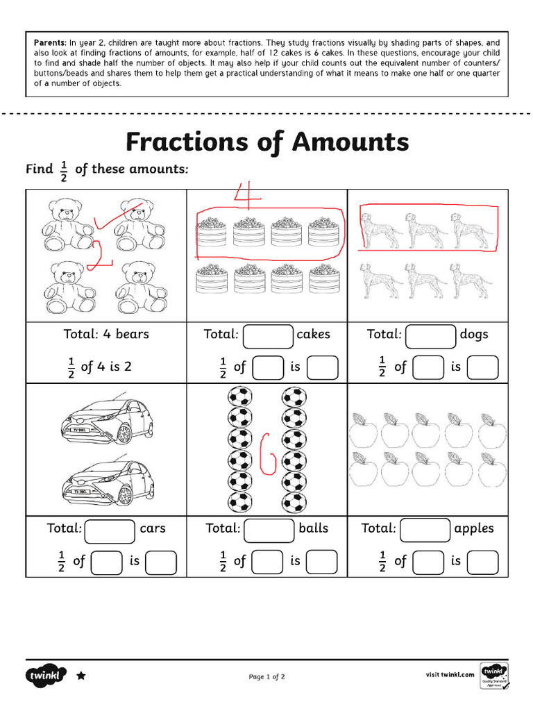 T N 2545165 Year 2 Fractions of Amounts... Go Respond Activity Sheets ...
