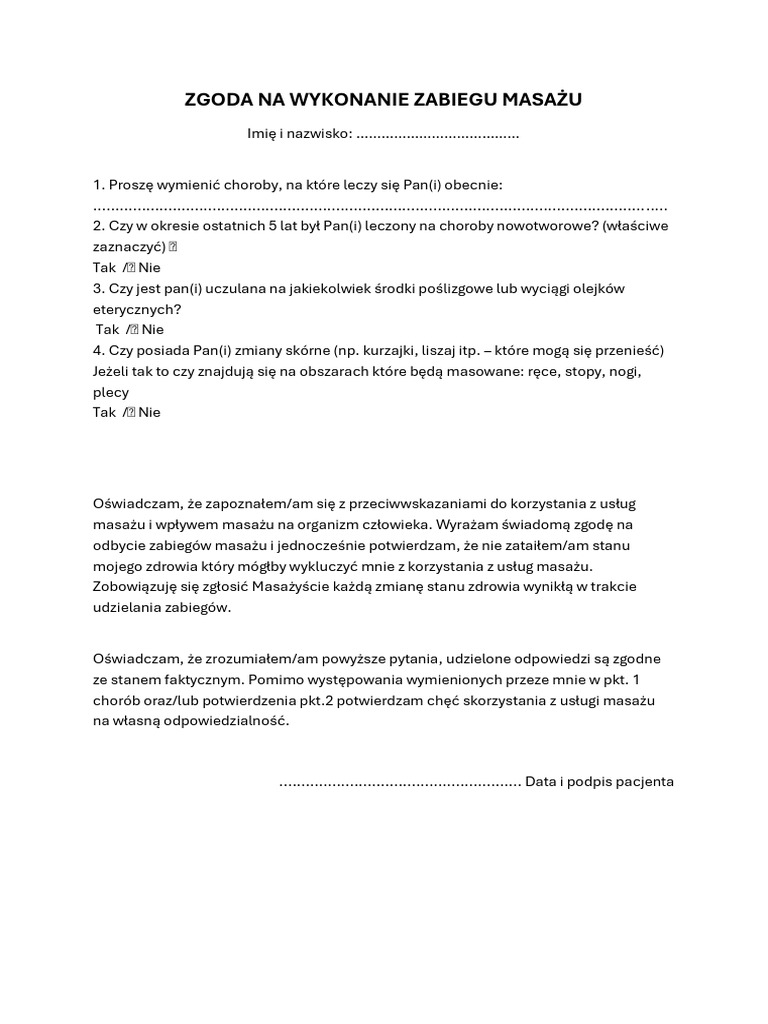 Zgoda Masaż | PDF