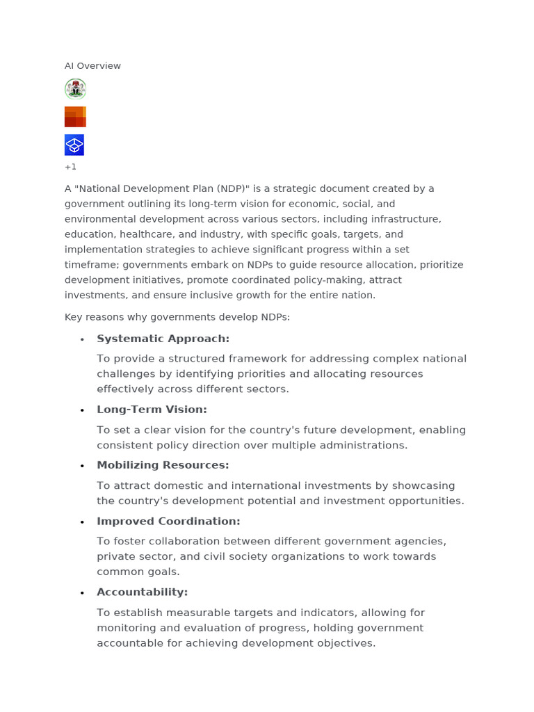 Meaning of Development Plan | PDF
