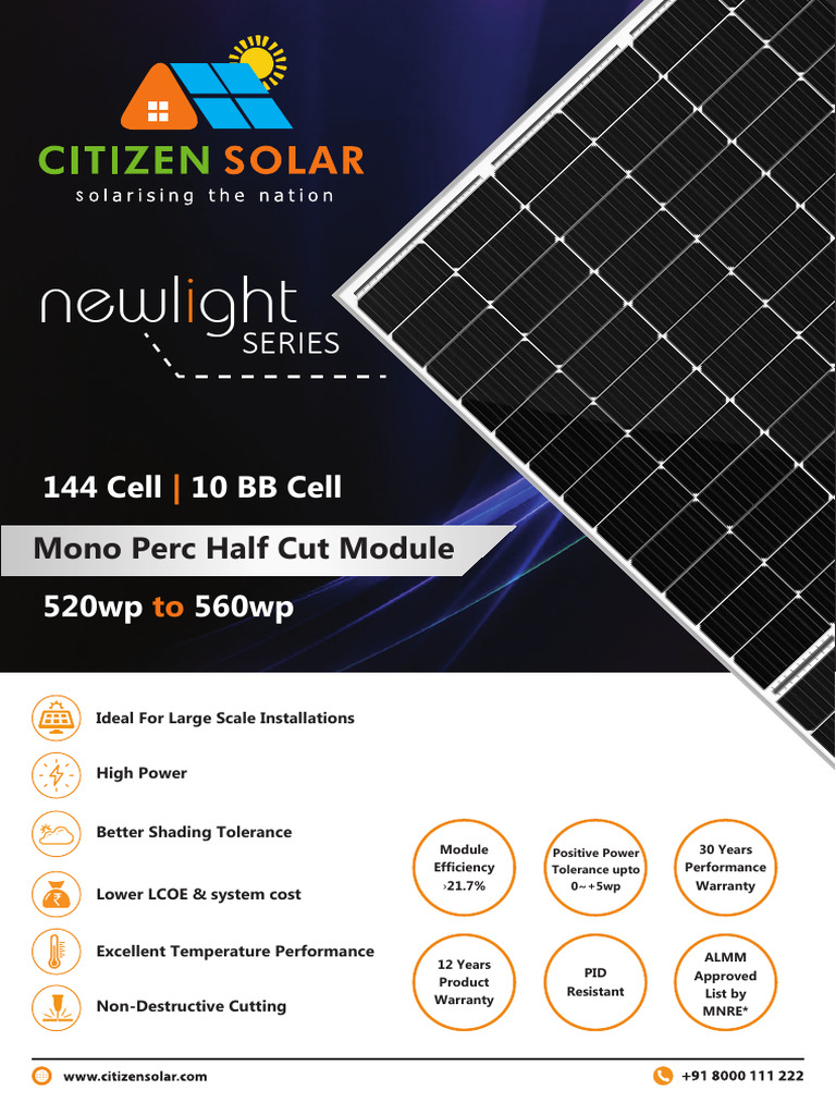 CSPL Monoperc Data Sheet | PDF | Electrical Engineering | Electrical Components