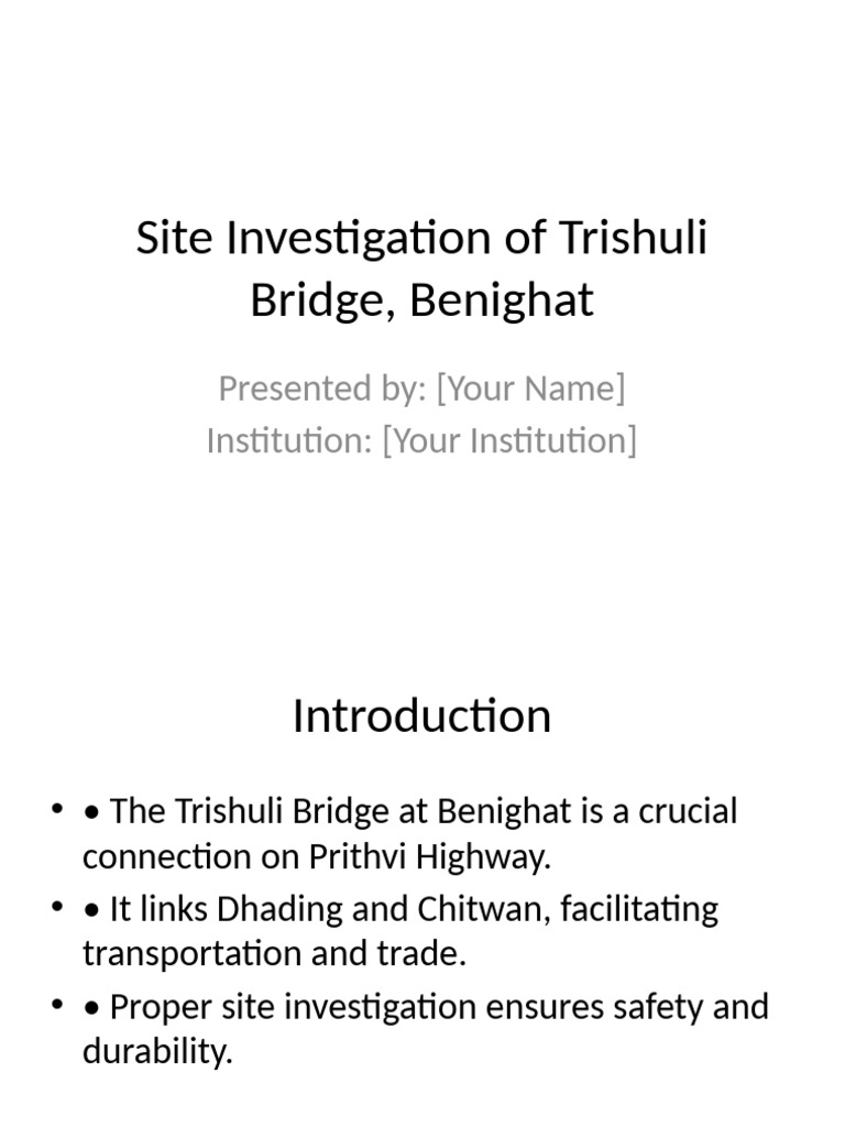 Trishuli Bridge Site Analysis | PDF