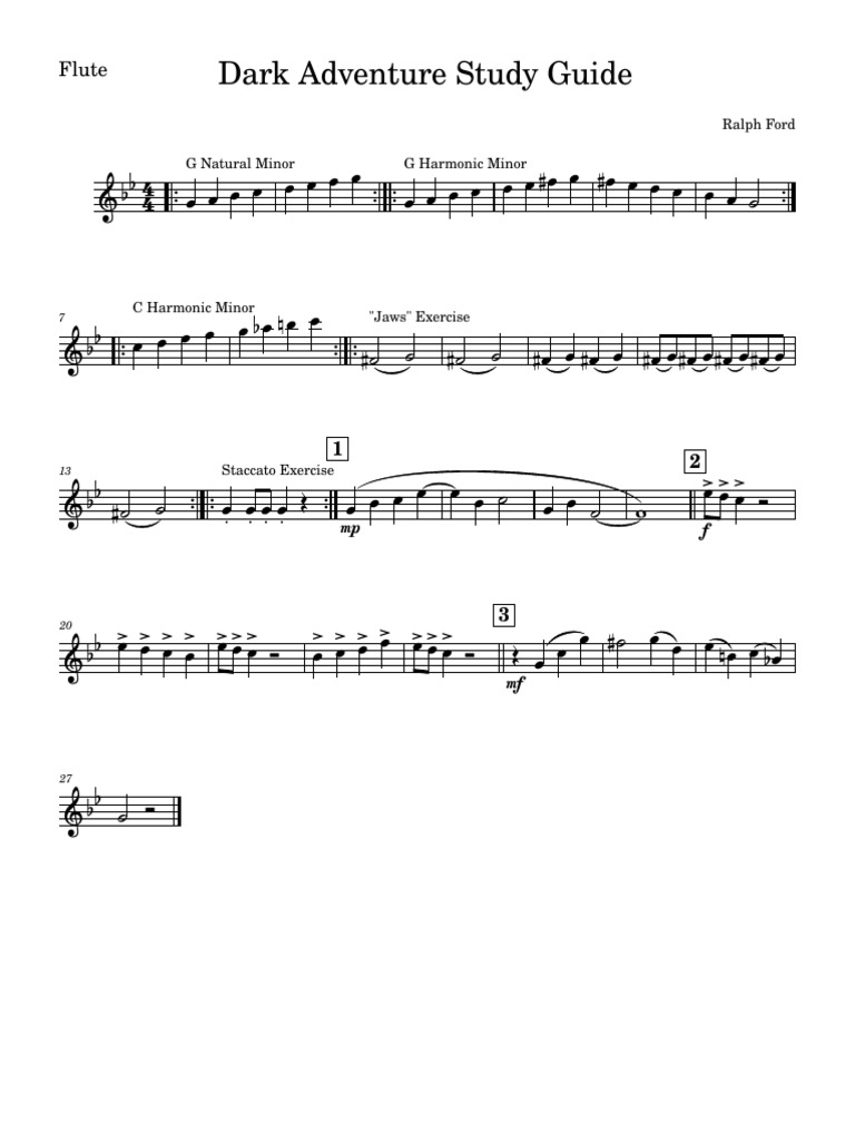 Dark Adventure Study Guide-Flute | PDF