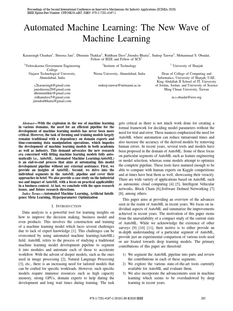 Advances in Automated Machine Learning | PDF | Machine Learning ...