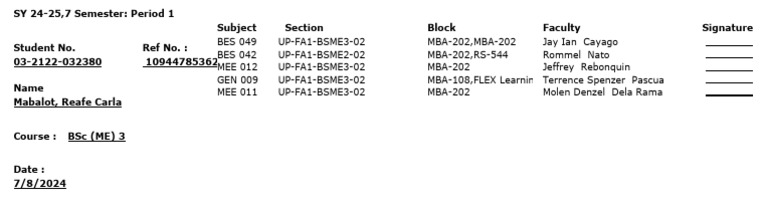 BSc (ME) Course Enrollment Details | PDF