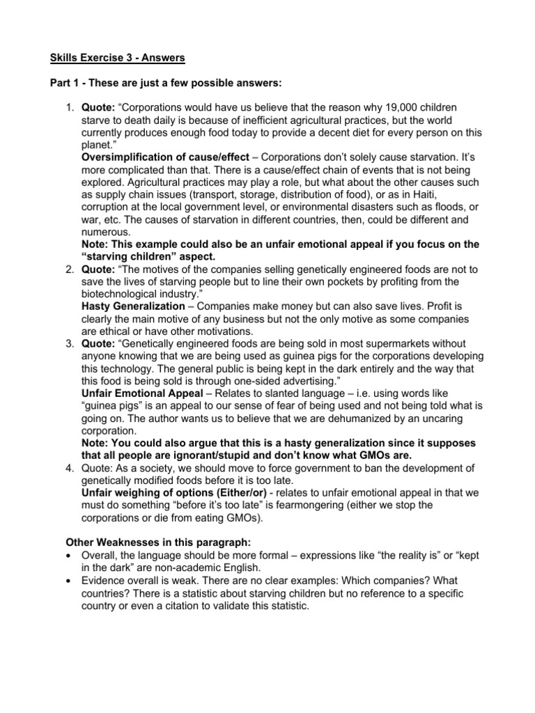 Skills Exercise 3 - Answer1 | PDF