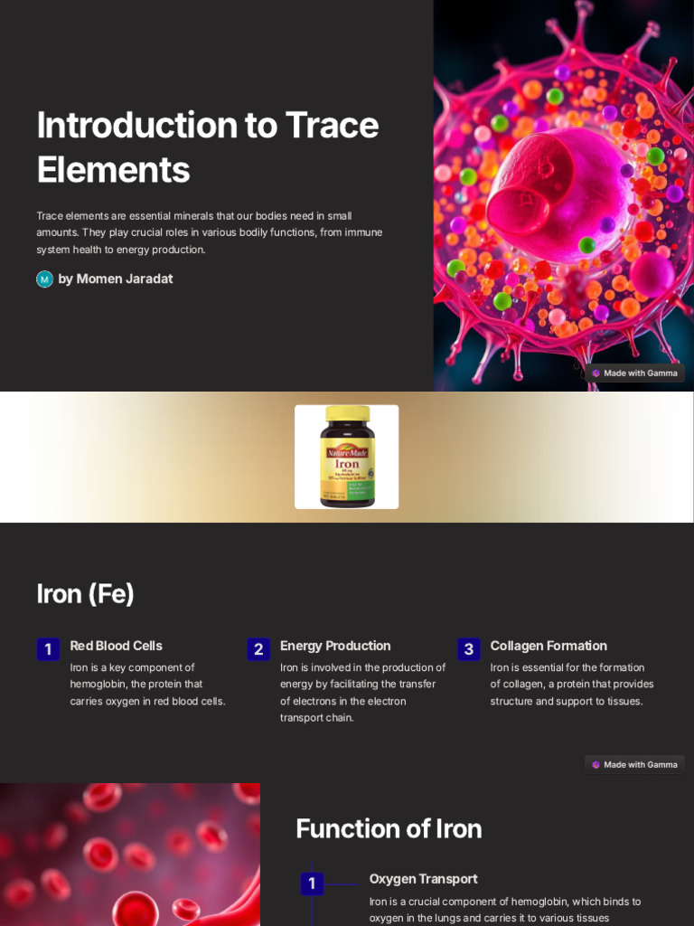 Essential Trace Elements for Health | PDF | Cell (Biology) | Iron