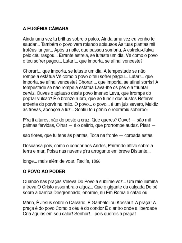 Poesia sobre Luta e Liberdade do Povo | PDF