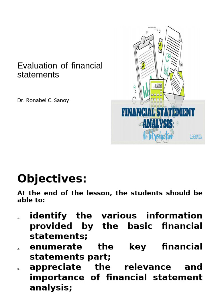 Module 2 Sanoy PPT Evaluation of Financial Statements | PDF | Dividend | Equity (Finance)