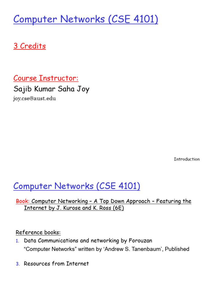 1 - Computer Networks and the Internet | PDF | Computer Network | Transmission Medium