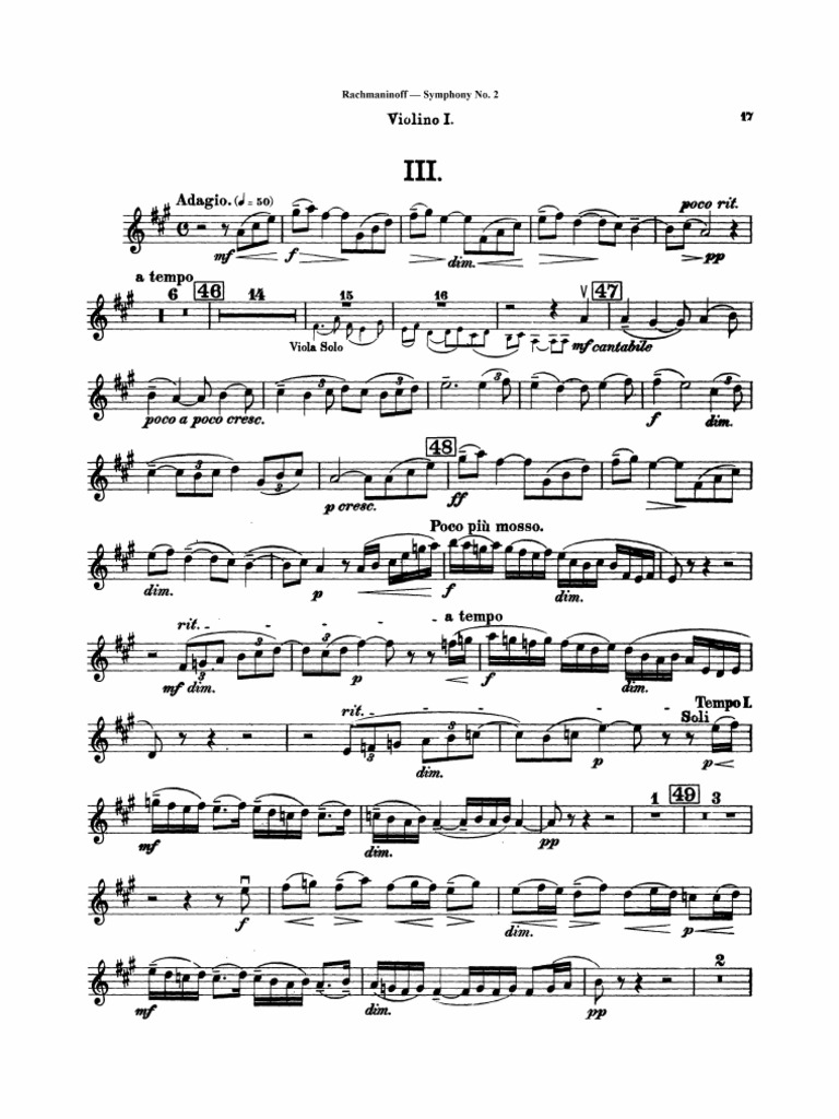 Rachmaninoff Sergei Symphonie Violin 1 | PDF