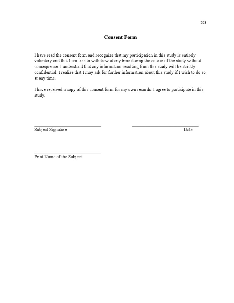 Sample Of Consent Form Pdf
