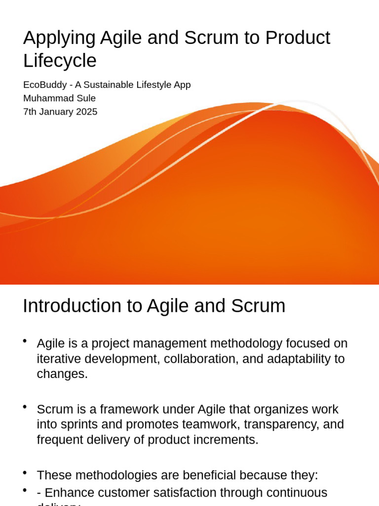 EcoBuddy Agile and Scrum Presentation | PDF | Scrum (Software ...