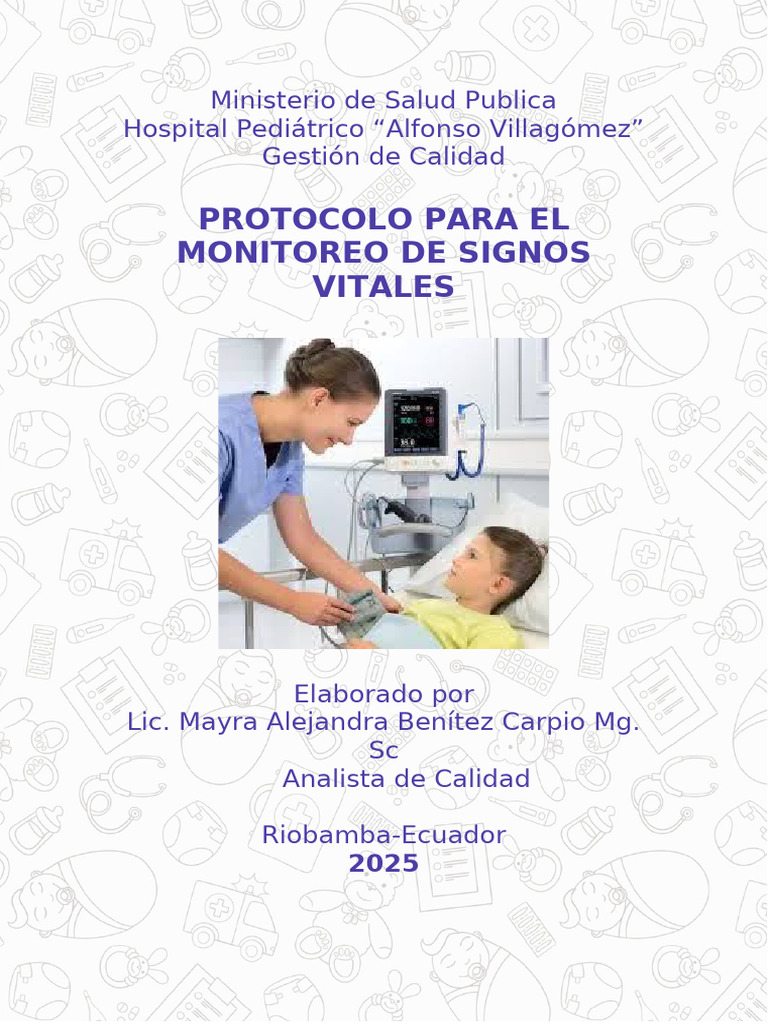 Protocolo Signos Vitales. Lic. Mayra Benítez | PDF | Presión sanguínea | Artería