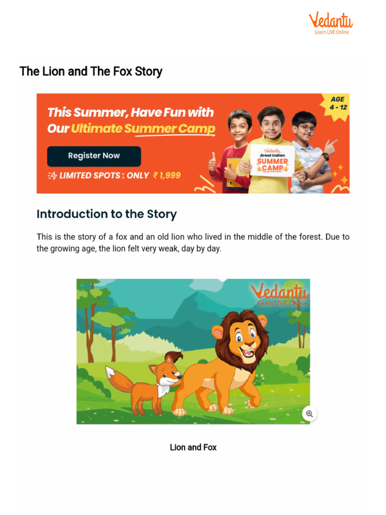 The Lion and The Fox Story | PDF