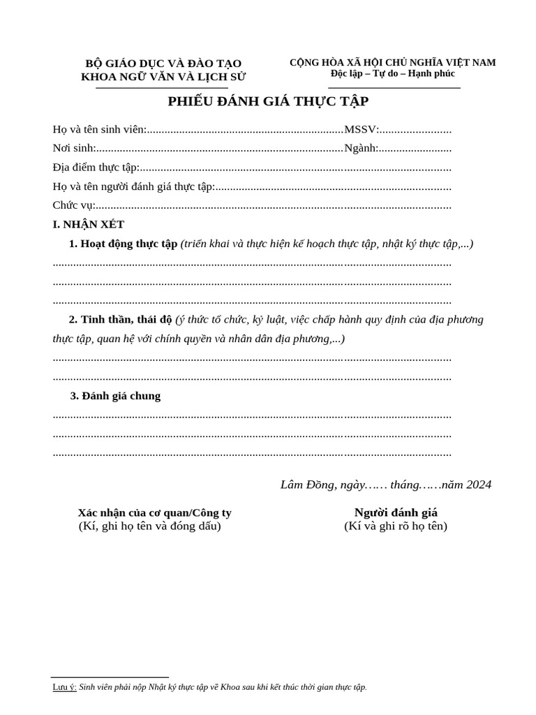 Bieu Mau Danh Gia Tong Ket | PDF