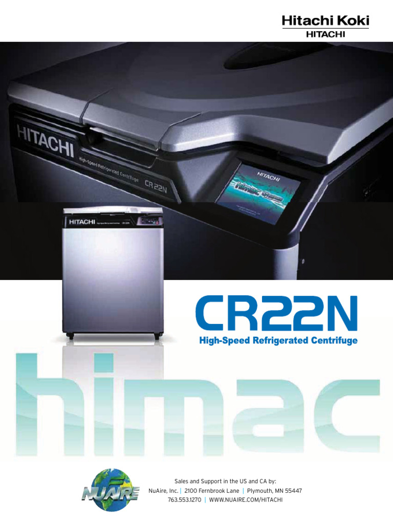 Brochure Hitachi cr22n High Speed Centrifuge Brochure | PDF | Microsoft Windows | Refrigerator