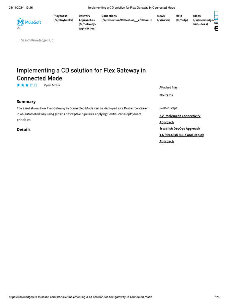 Implementing A CD Solution Solution For Flex Gateway in Connected Mode | PDF