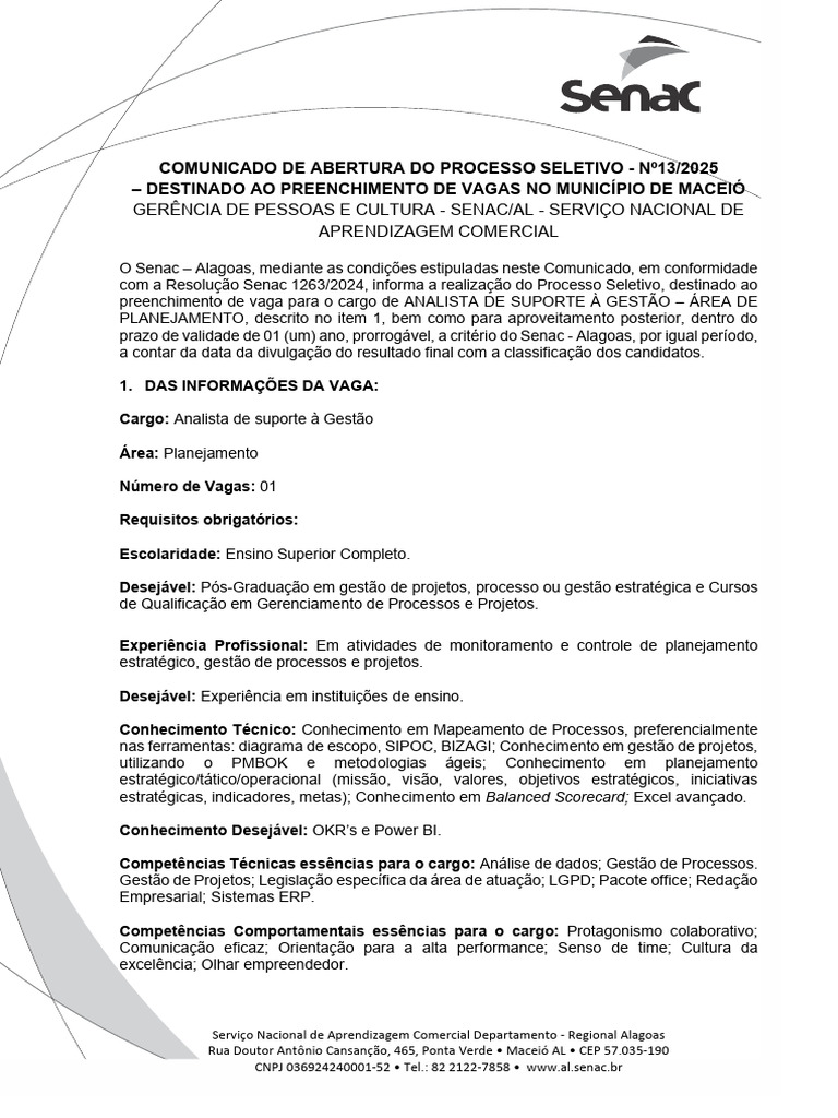 Comunicado 13.2025 | PDF | Planejamento estratégico | Planejamento
