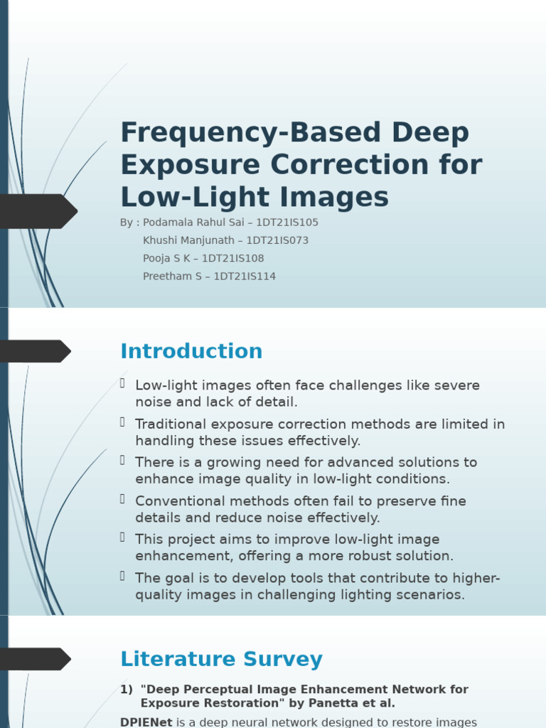 Frequency-Based Deep Exposure Correction For Low-Light Images | PDF | Image Editing | Exposure ...